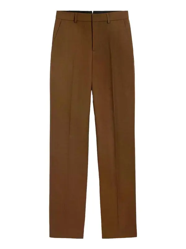 Ami Wool Large-fit Trousers - Brown
