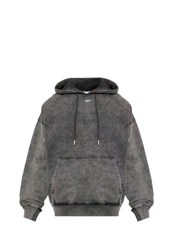 Off-White Hoodie With Pouch Pocket - Grey