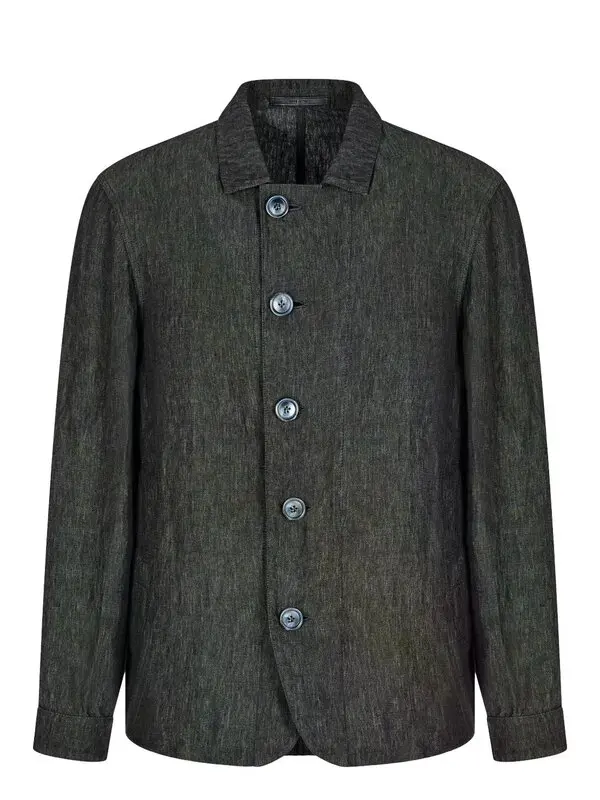 Giorgio Armani Linen Shirt Jacket - Green