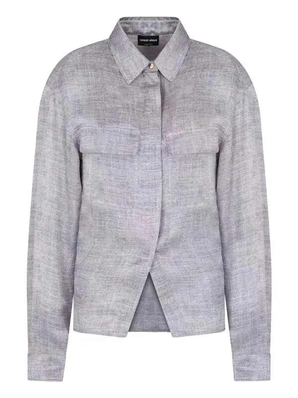 Giorgio Armani Asymmetric Button-placket Shirt - Grey