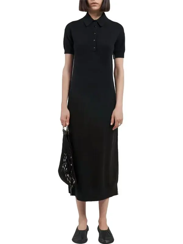 Maria Mcmanus Polo-collar Midi Dress - Black