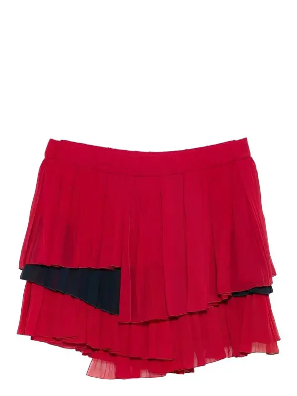 Iceberg Pleated Tiered Skirt - Red
