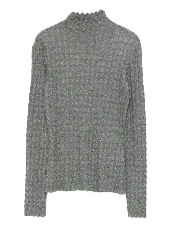 Emporio Armani High-neck Textured Sweater - Grey
