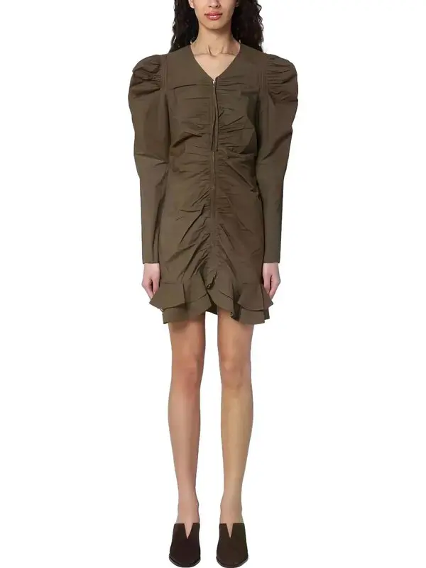 MARANT ETOILE Briali Ruffled Mini Dress - Brown