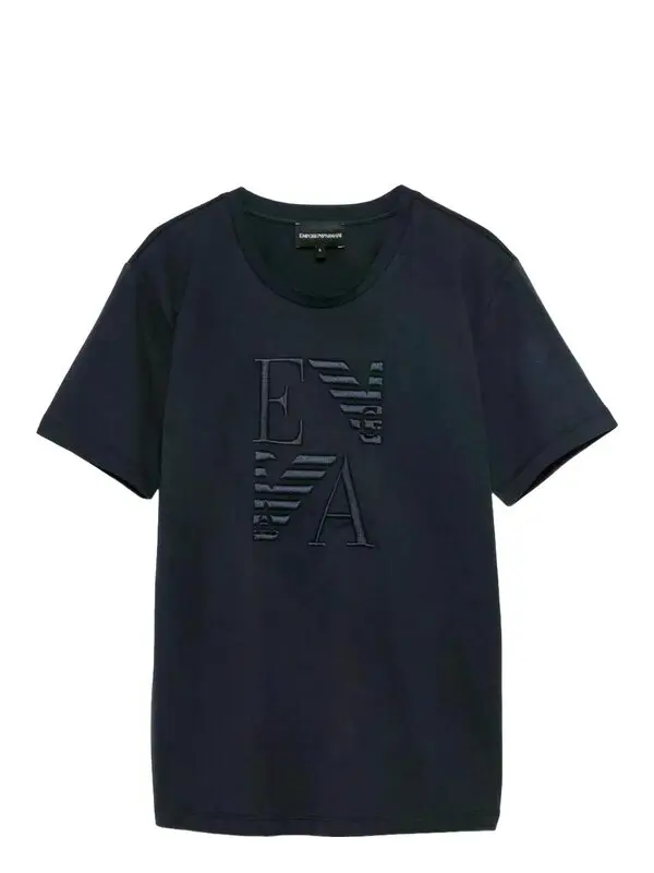 Emporio Armani Logo-embroidered T-shirt - Blue