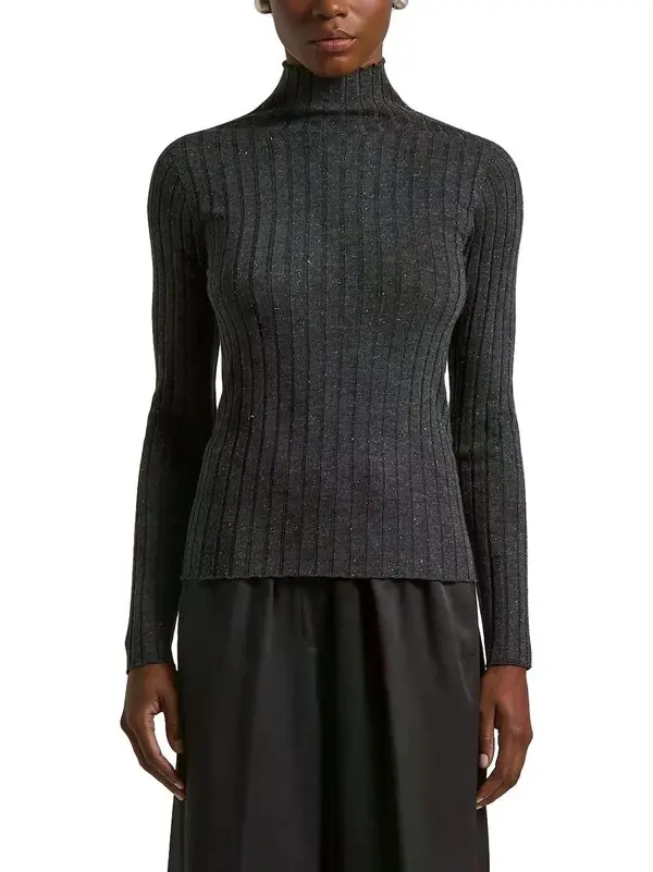 Peserico Ribbed Roll-neck Sweater - Grey