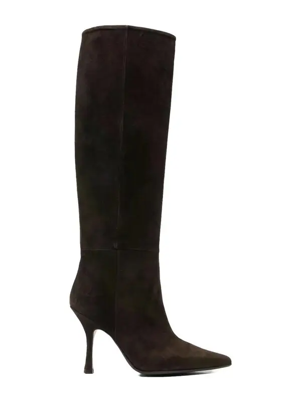 ANNA F. Pointed-toe Knee-high Boots - Brown