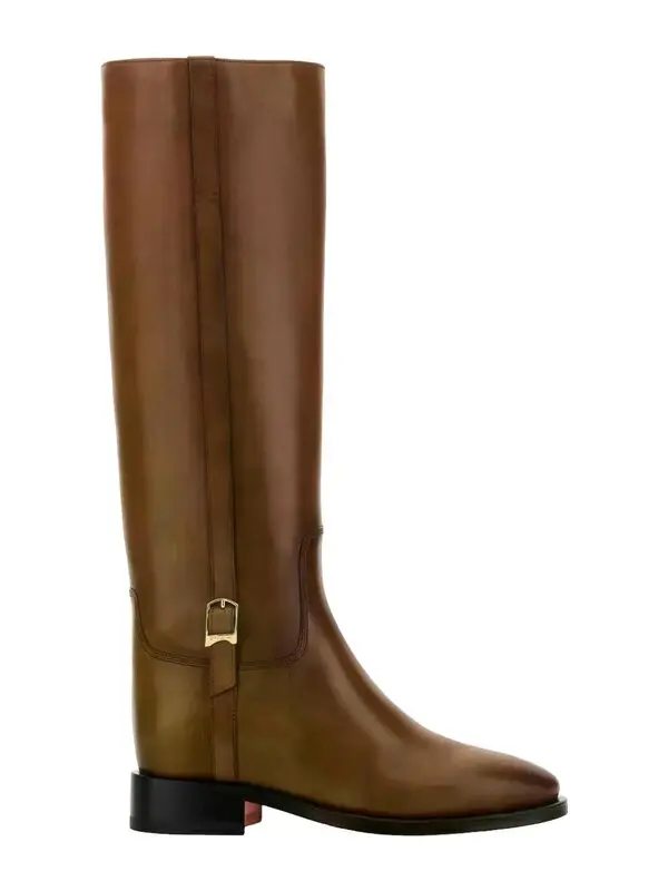 Santoni Buckle-detail Knee-high Boots - Brown