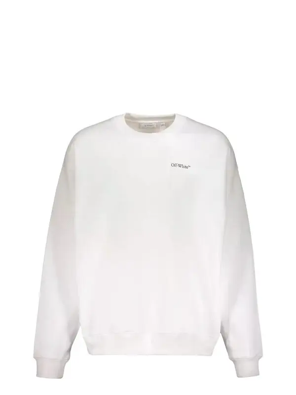 Off-White Long-sleeve Round-collar Sweatshirt - White