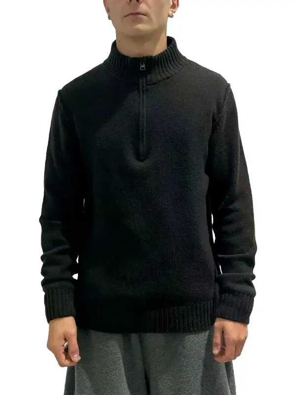 RAYNE 1896 Zip-neck Wool Sweater - Black