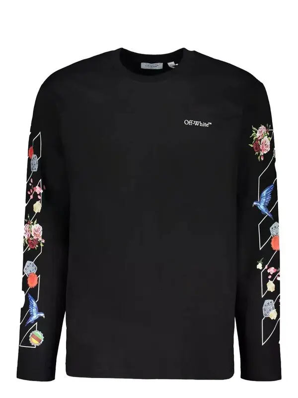 Off-White Logo Graphic Long-sleeve T-shirt - Black