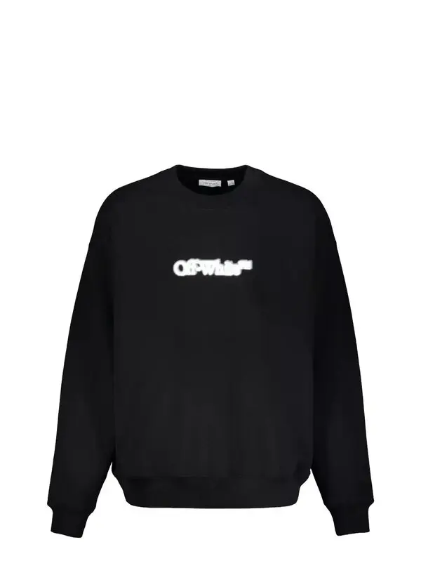 Off-White Logo-print Crew-neck Sweatshirt - Black