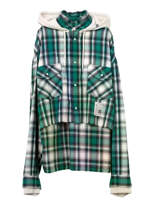 Mihara Yasuhiro Hooded Check Shirt - Green
