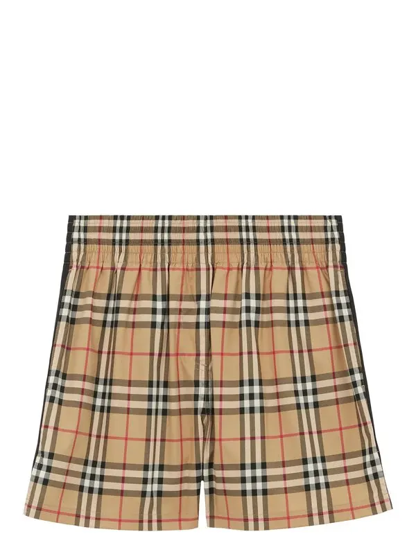 Burberry Check Cotton Shorts - Beige