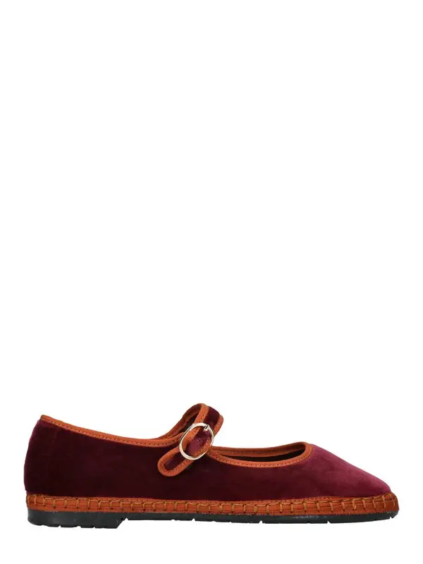 FLABELUS Velvet Tybalt Mary Janes - Burgundy