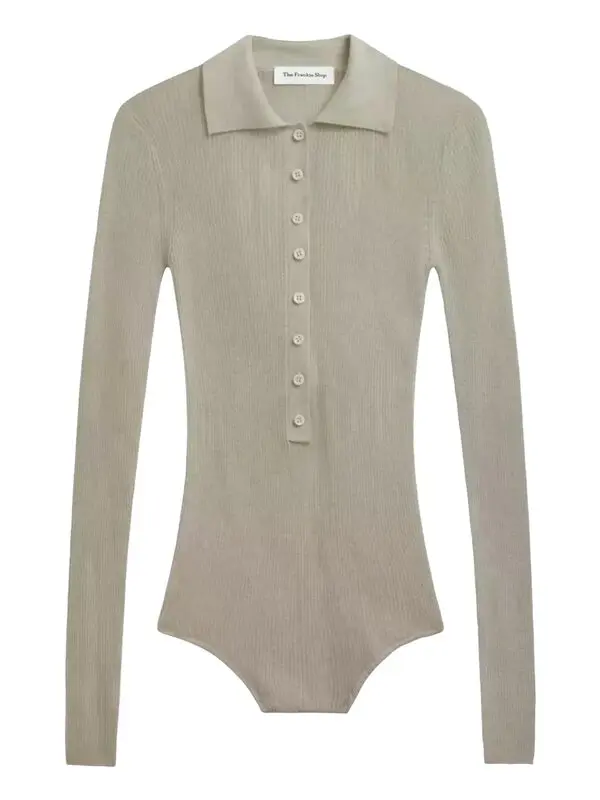 THE FRANKIE SHOP Solana Polo-collar Bodysuit - Neutrals