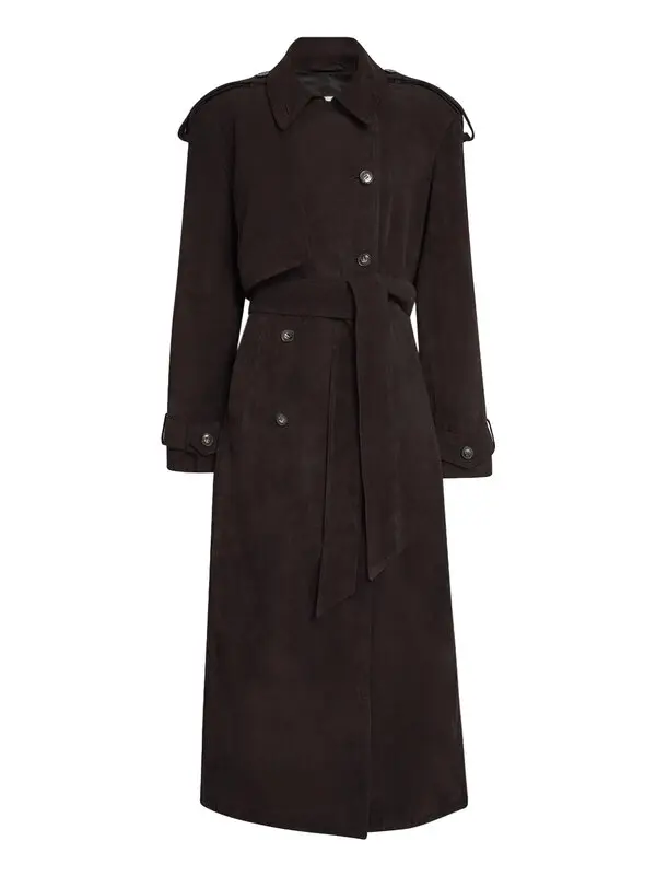 Almada Label Sienna Suede Coat - Brown