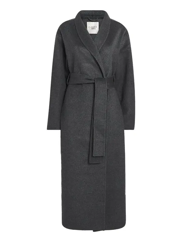 Almada Label Wool-cashmere Mara Wrap Coat - Grey