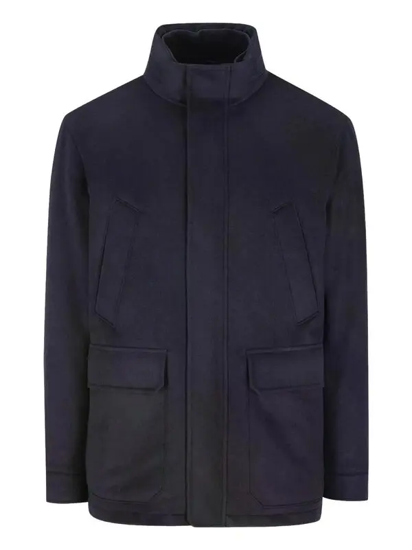 Zegna Jacket With Front Pockets - Blue