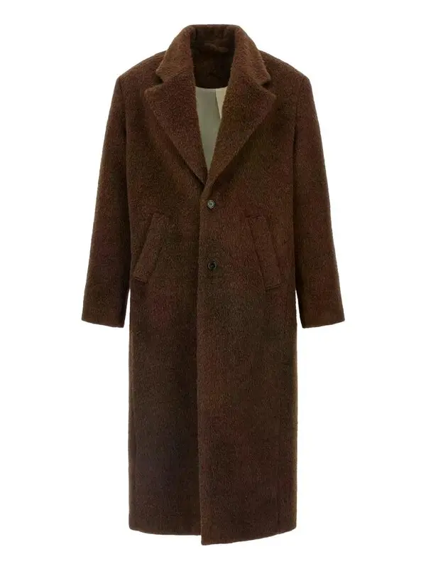 Séfr Brushed Alois Wool Coat - Brown