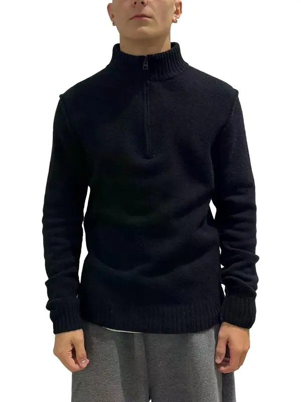 RAYNE 1896 Zip-neck Wool Sweater - Black