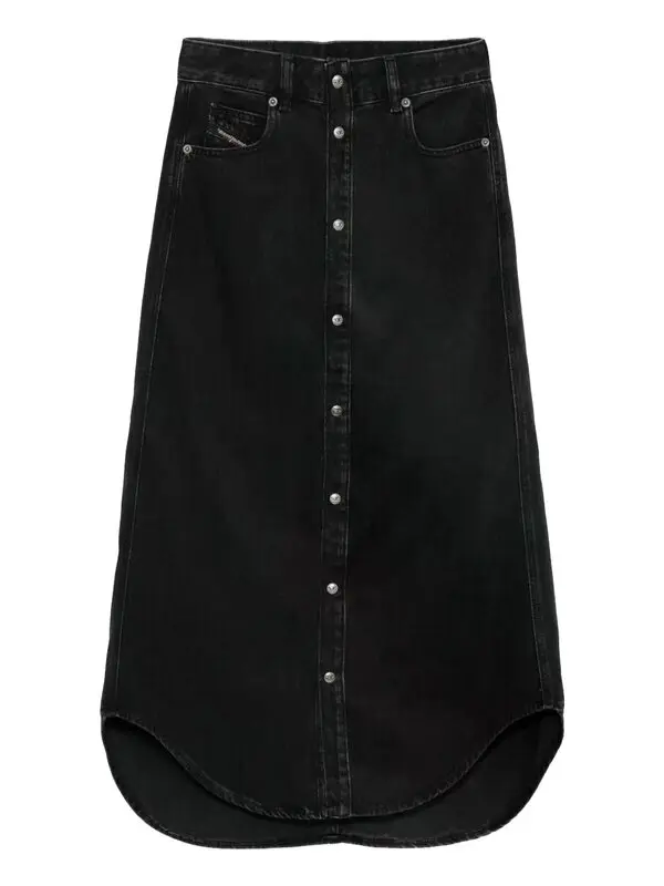 DIESEL Button-front Denim Skirt - Black