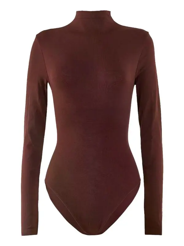 Wolford High-neck Long-sleeve Bodysuit - Brown