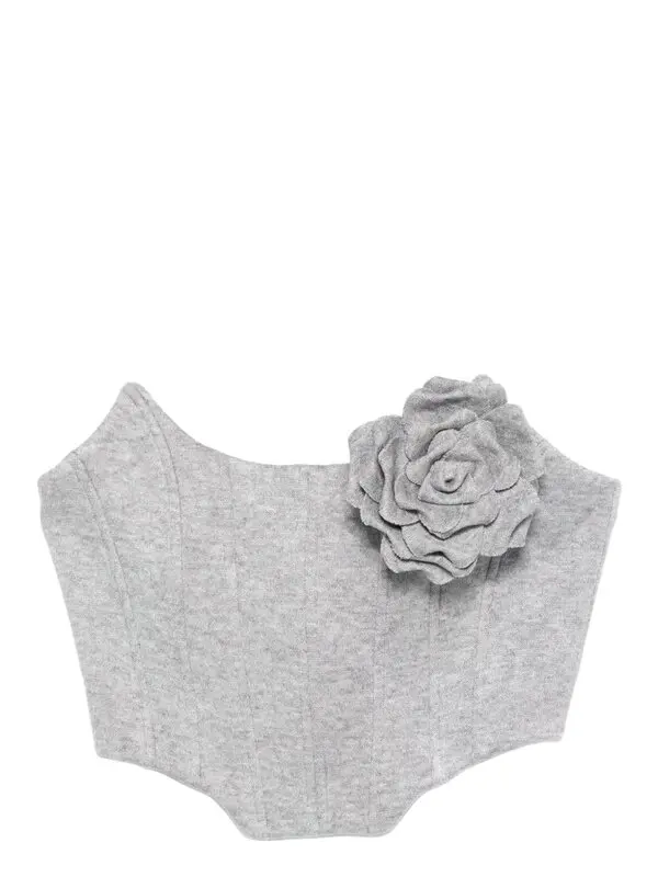 Giuseppe Di Morabito Rose-embellished Corset Top - Grey