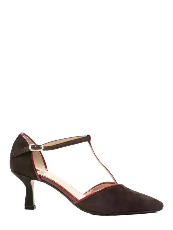 L ARIANNA T-strap Heeled Pumps - Brown