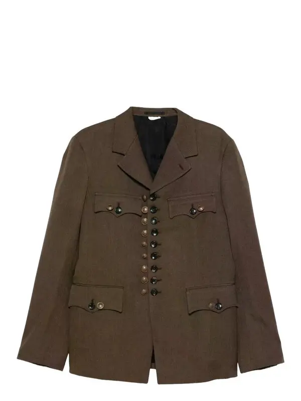 Comme Des Garçons Buttoned Wool Jacket - Brown