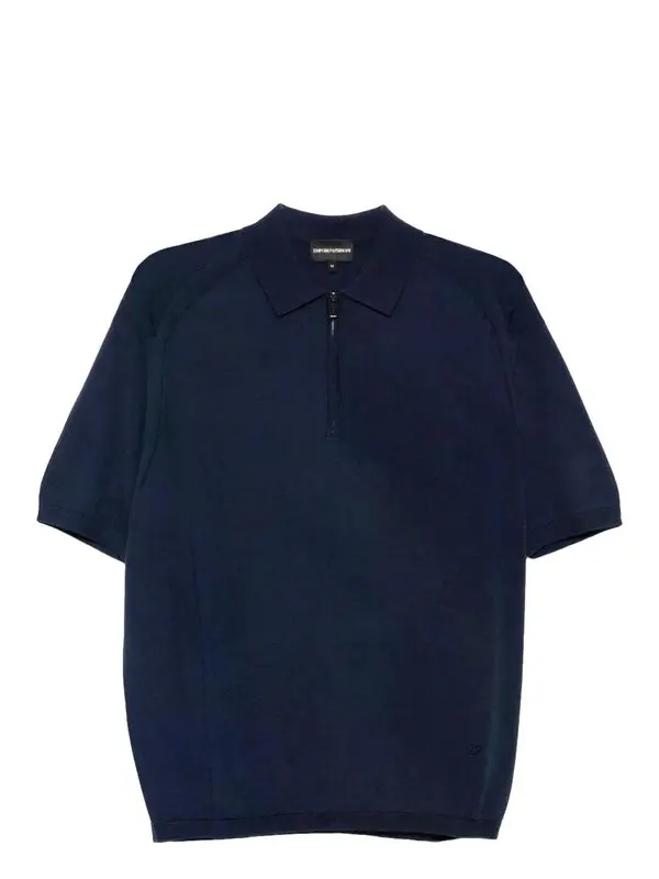 Emporio Armani Zip-up Polo Shirt - Blue