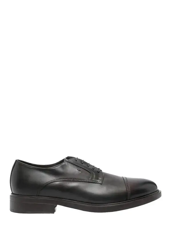 DOUCAL'S Cap-toe Leather Oxford Shoes - Brown