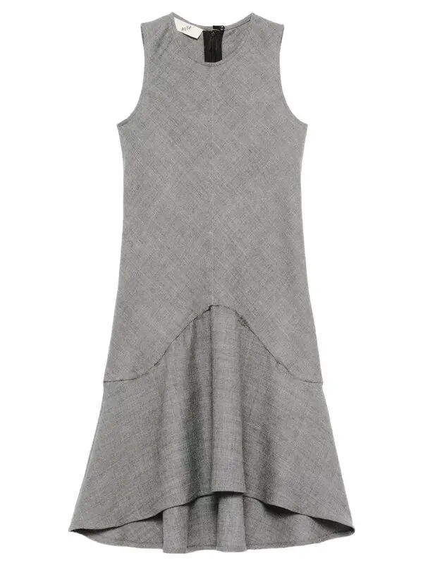 Bite Studios Sleeveless Asymmetrical Mini Dress - Grey