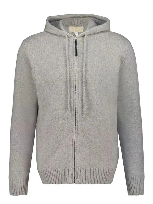 120% Lino Knitted Zip-up Jacket - Grey