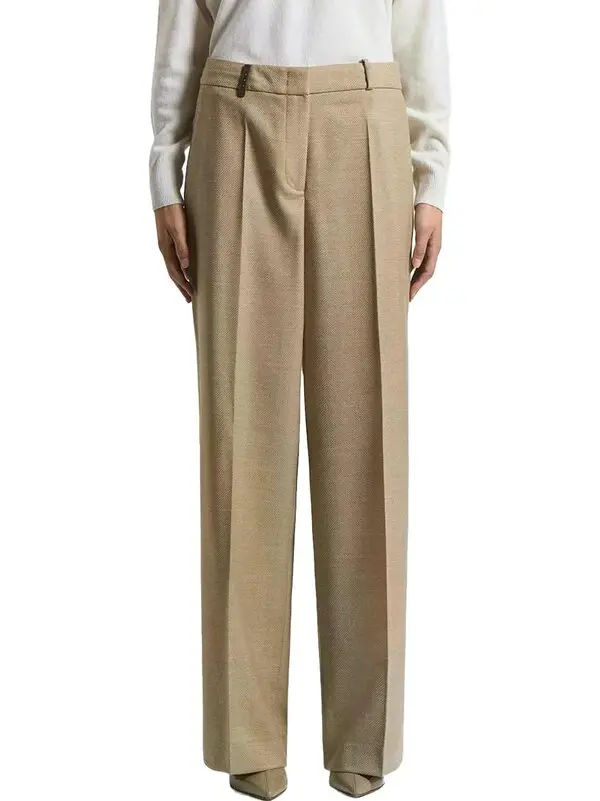 Peserico Herringbone Trousers - Neutrals