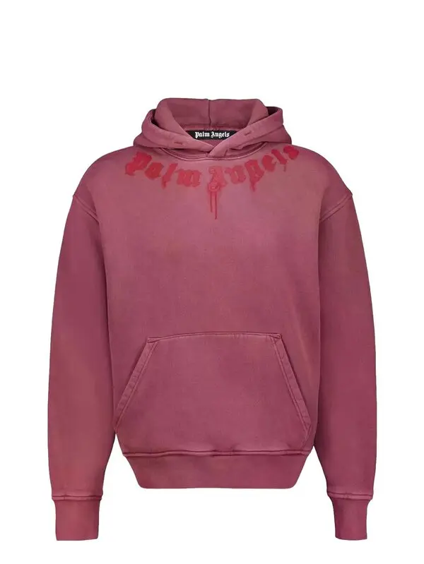 Palm Angels Neck-logo Hoodie - Red