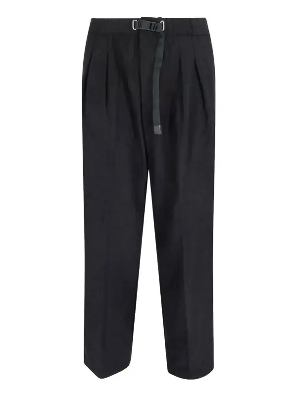 WHITE SAND Buckle Pleated Trousers - Black