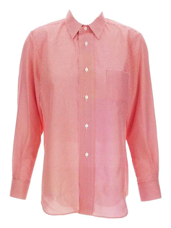Comme Des Garçons Long-sleeved Checked Shirt - Red