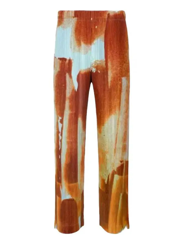 Issey Miyake Wind Walk Pleated Trousers - Orange