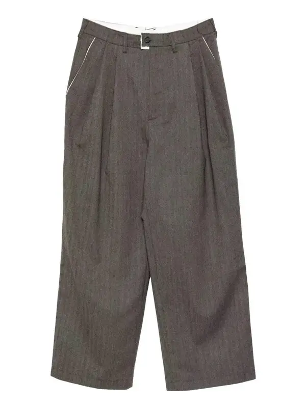 CAMIEL FORTGENS Herringbone Trousers - Grey