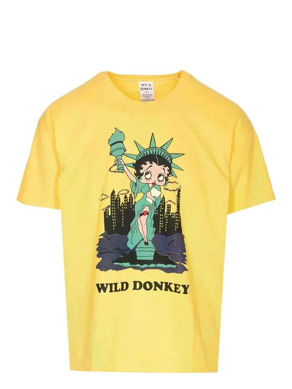 WILD DONKEY Betty Liberty Print T-shirt - Yellow
