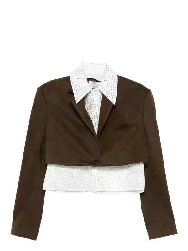 Giuseppe Di Morabito Single-breasted Cropped Jacket - Brown