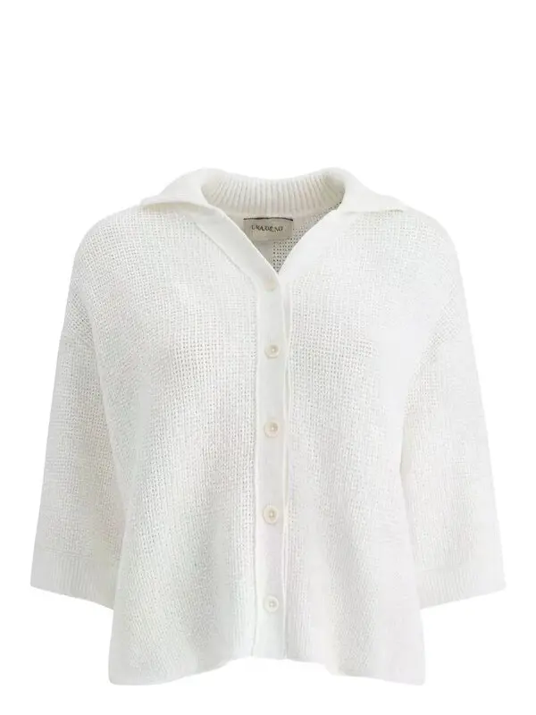 UMARMUNG Three-quarter Sleeve Cardigan - White