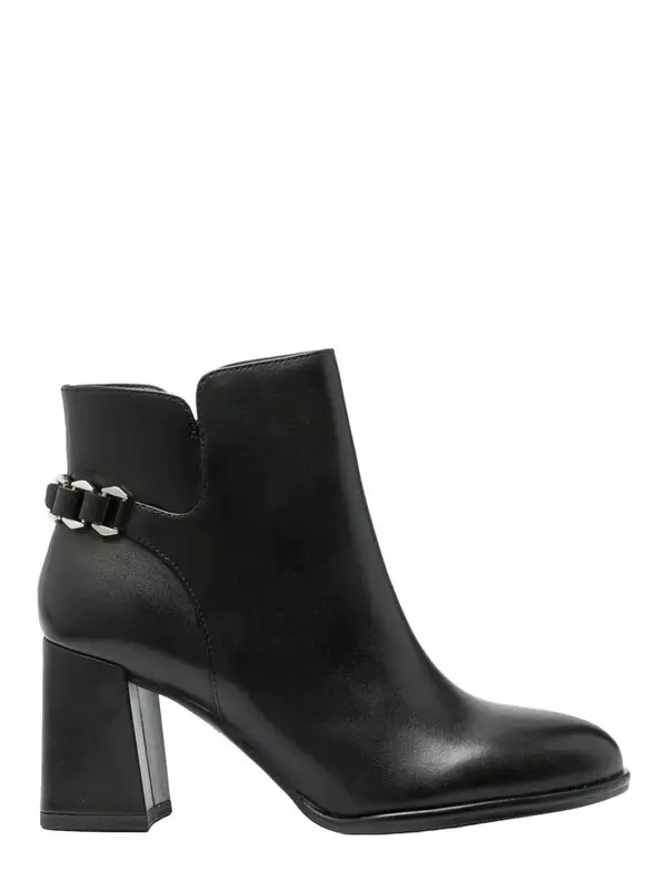 TAMARIS 75mm Leather Ankle Boots - Black