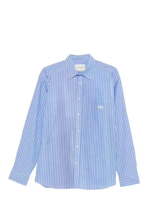 WALK IN PARIS Logo-embroidered Striped Shirt - Blue