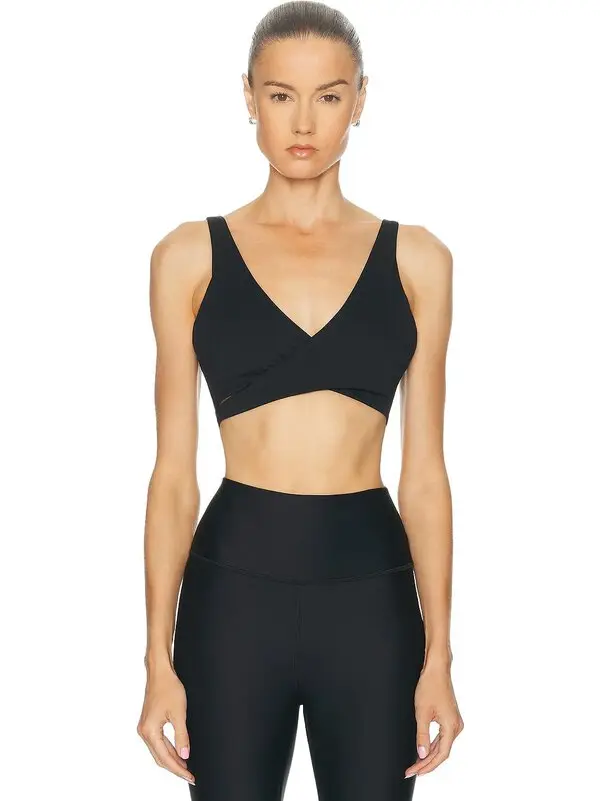 Nike Light Supported Padded Sports Bra In Black - Black & Dark Smoke Grey