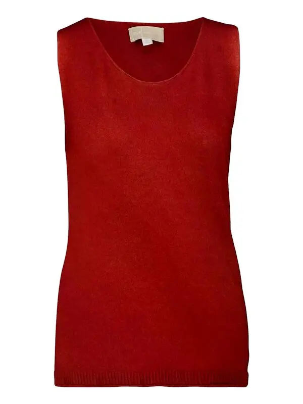 120% Lino Sleeveless Knitted Top - Red