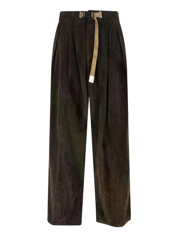 WHITE SAND Corduroy Belted Trousers - Brown