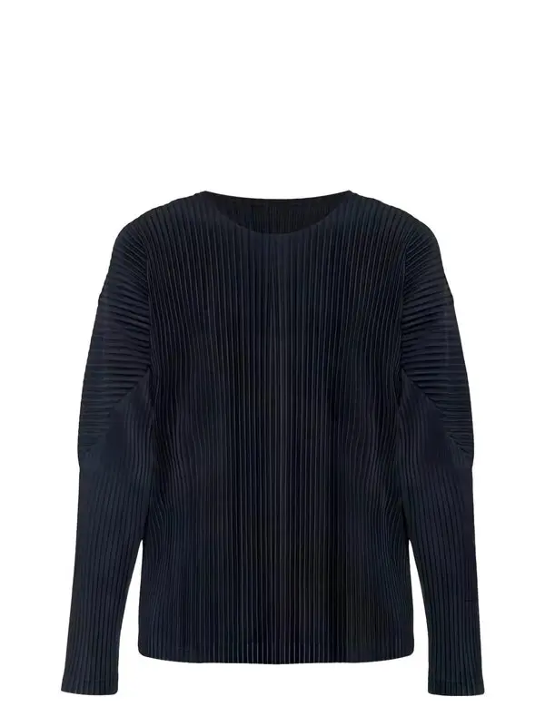 Issey Miyake Pleated Long-sleeve Top - Blue