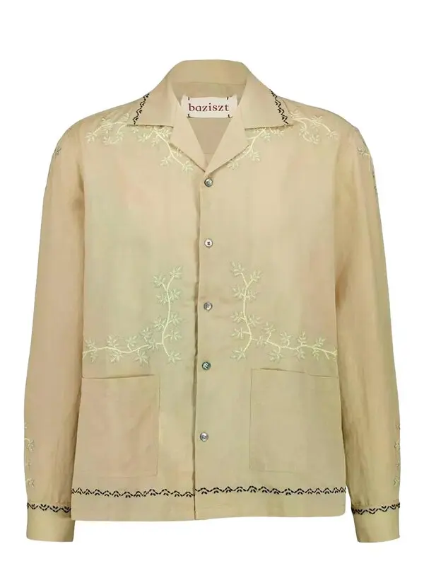 BAZISZT Gevrey Embroidered Long-sleeve Shirt - Neutrals